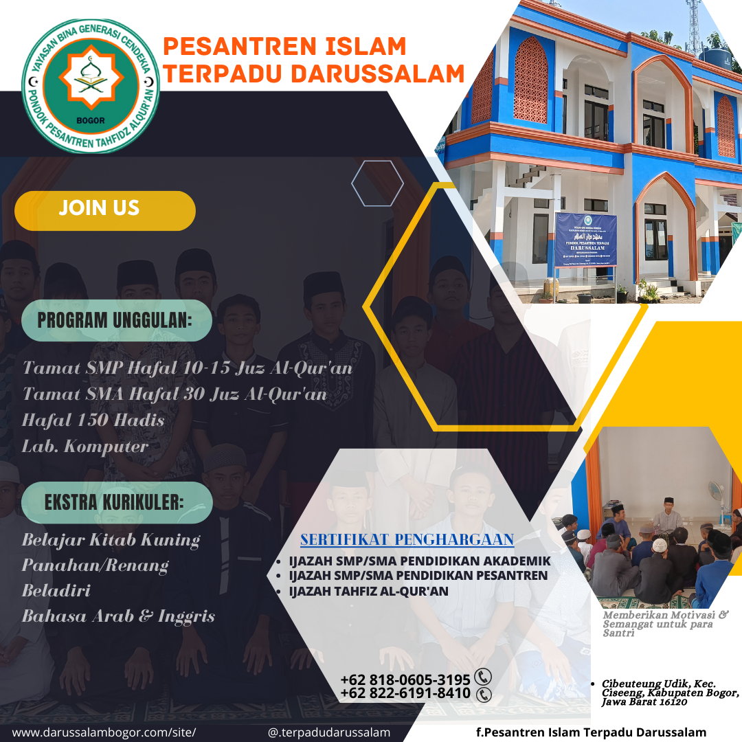 Penerimaan Santri/Siswa Baru 2024-2025 – Pesantren Terpadu Darussalam