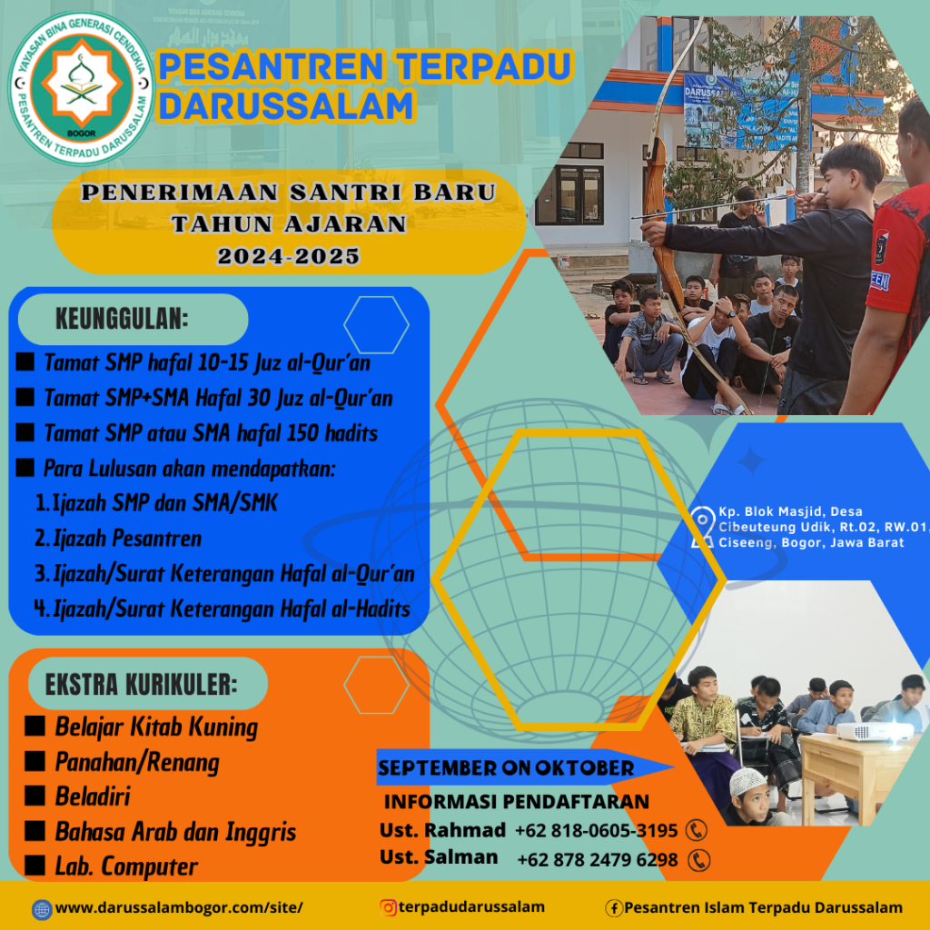 Pendaftaran Santri Baru (PSB) – Pesantren Terpadu Darussalam